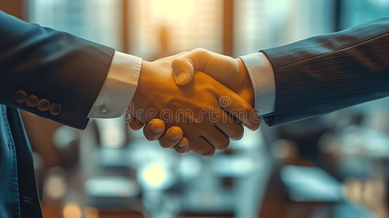 Successful Business Collaboration and Handshake in Modern Office ...