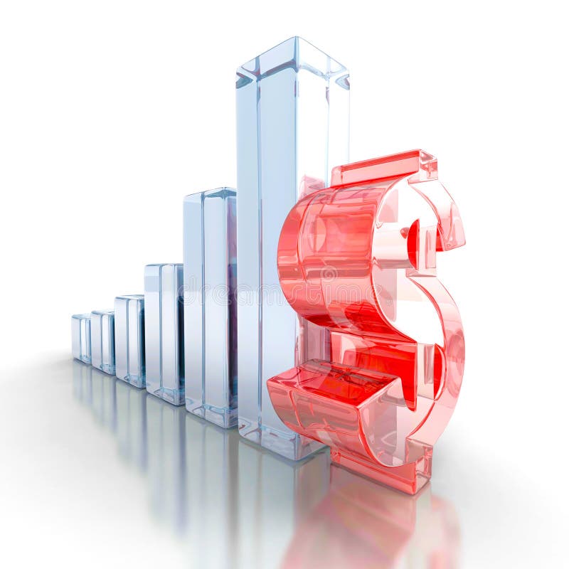 Successful Business Dollar Bar Graph Rising Arrow Stock Illustration ...