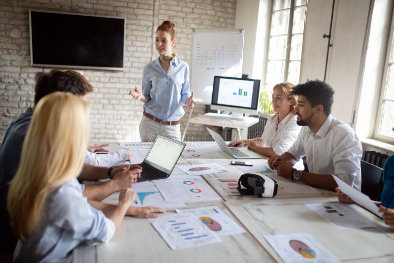 Successful Business Group of People at Work in Office Stock Photo ...