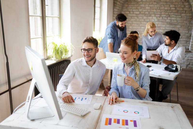 Successful Business Group of People at Work in Office Stock Image ...