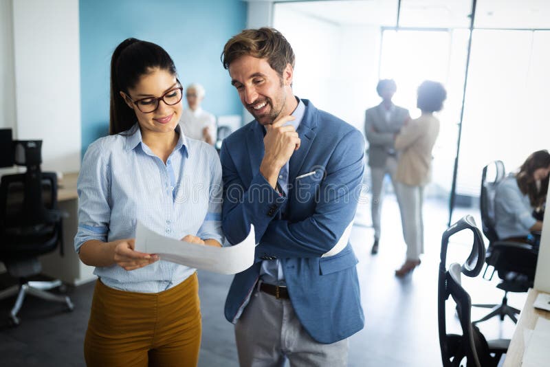 Successful Business Group of People at Work in Office Stock Photo ...