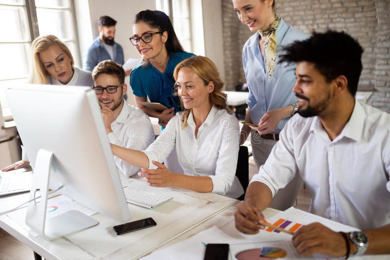 Successful Business Group Working at the Office. Stock Image - Image of ...