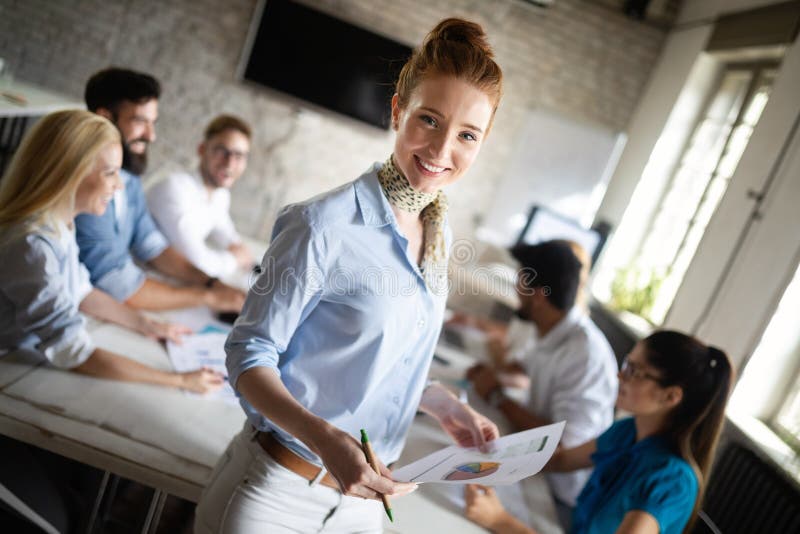 Successful Business Group Working at the Office. Stock Image - Image of ...