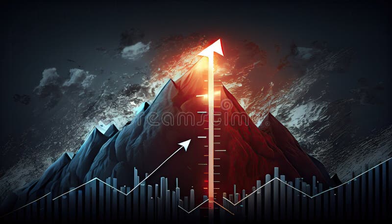 Successful Business Growth Strategy Achieving Goals Rising Arrow ...