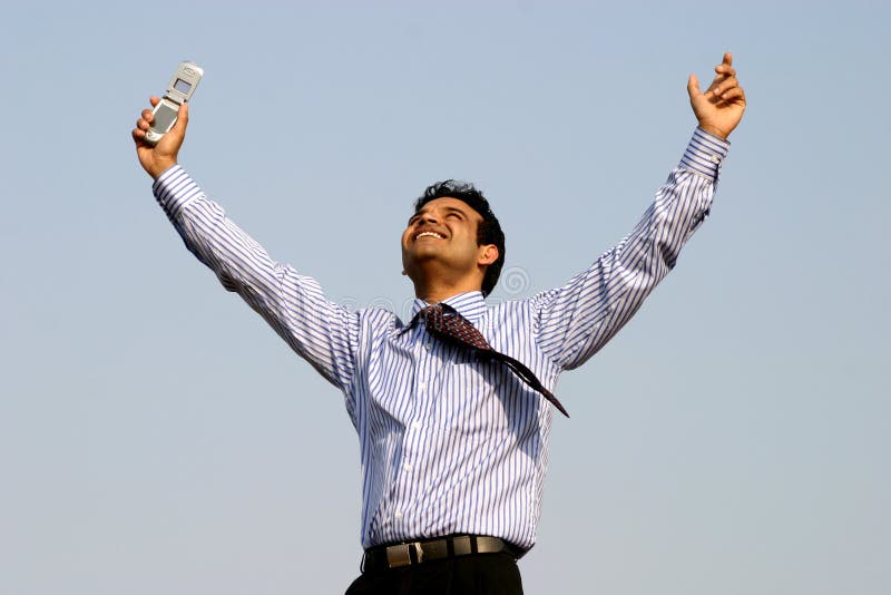 Successful business man stock image. Image of active, phone - 4394705