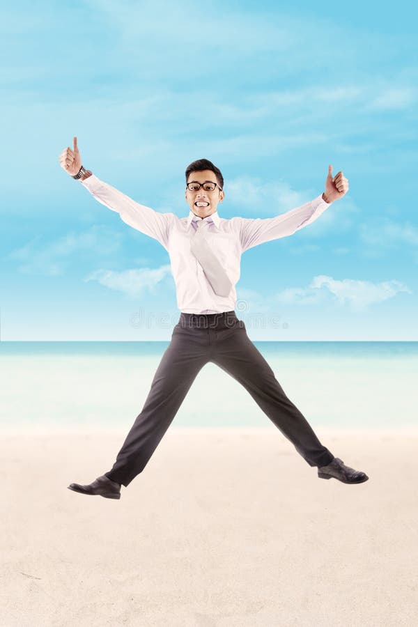 Successful Business Man at the Beach Stock Image - Image of high, copy ...