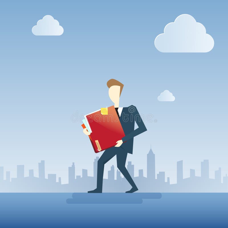 Successful Business Man Hold Contract Sign Document Folder Stock Vector ...