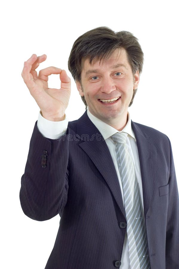 Successful Business Man with Ok Sign Stock Image - Image of happy ...