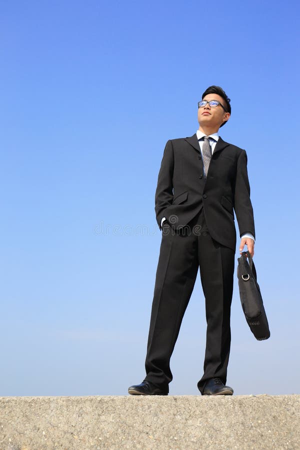 Successful Business Man Outdoors Next To Office Building Stock Image ...