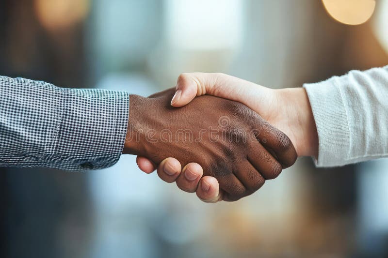 Successful Business Negotiation with Diverse Partners Shaking Hands ...