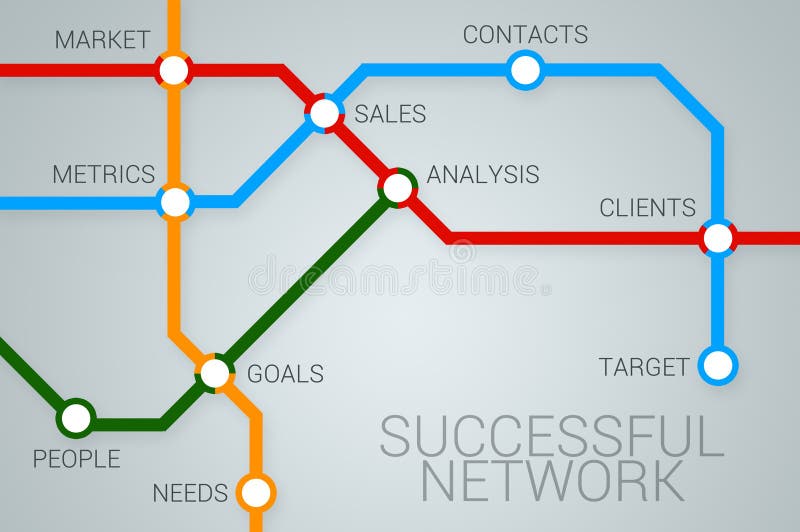 Successful Business Network Stock Illustration - Illustration of ...