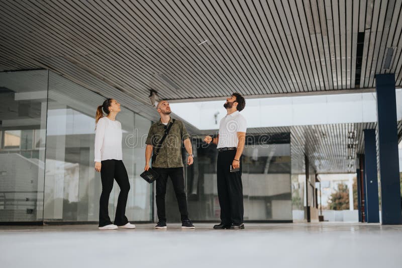 Successful Business Partners Discussing Project Details Outdoors Stock ...