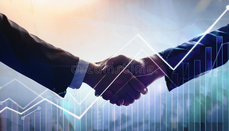 Successful Business Partnership Reflected in a Handshake with a Growing ...