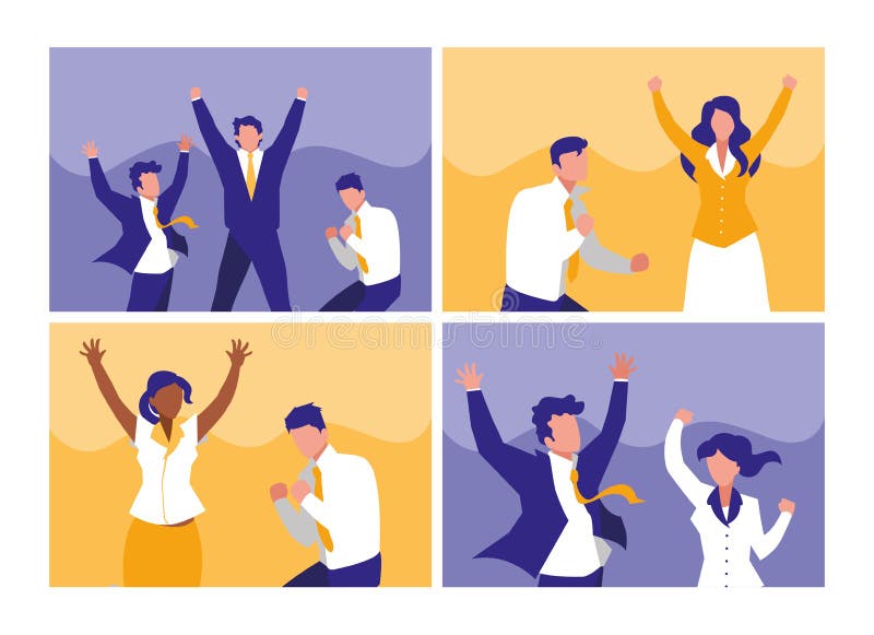 Successful Business People Celebrating Characters Stock Vector ...