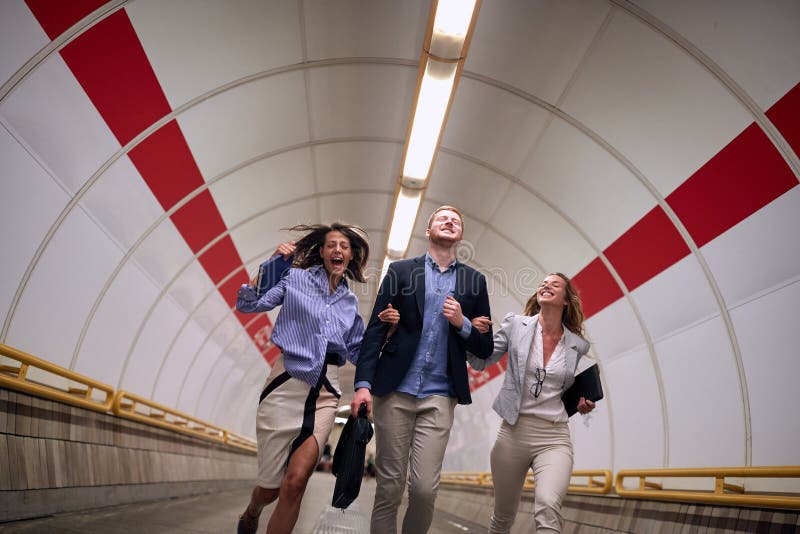 Successful Business People Going To Work with Metro Station Stock Image ...