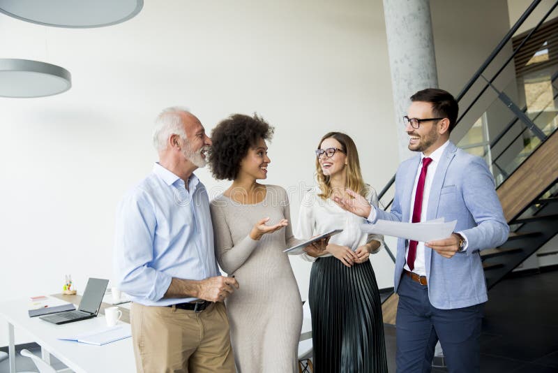 Successful Business People Standing in the Office Stock Image - Image ...