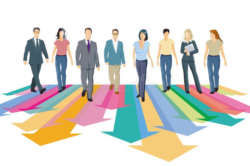 Successful Business People Stepping Forward Illustration Stock Vector ...