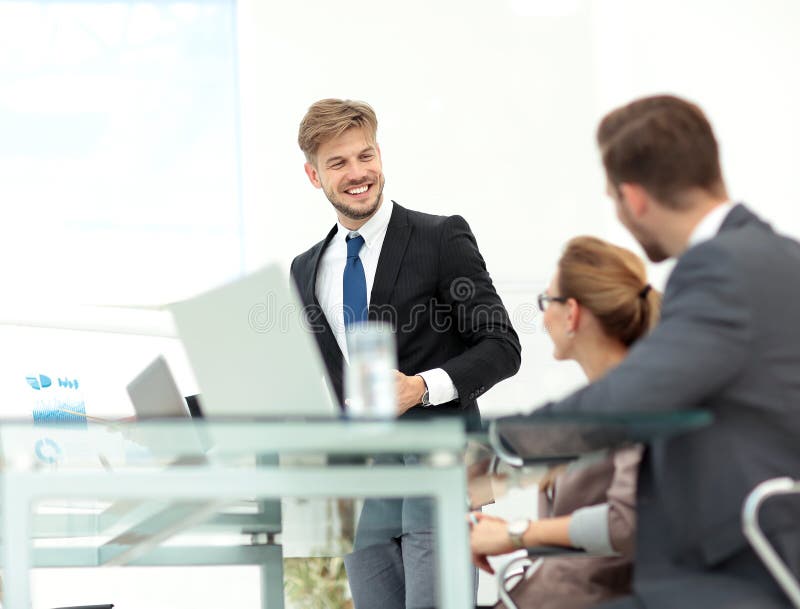 Successful Business Presentation of a Man at the Office Stock Photo ...