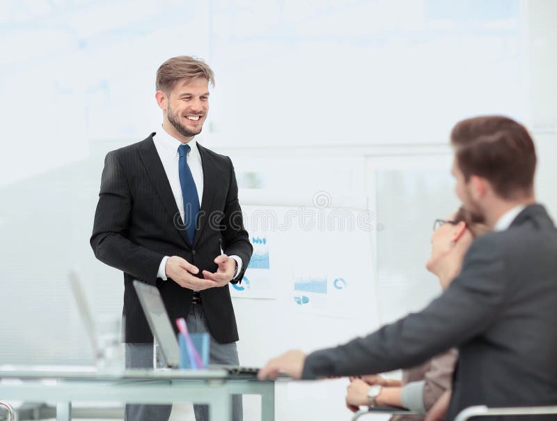 Successful Business Presentation of a Man at the Office Stock Photo ...