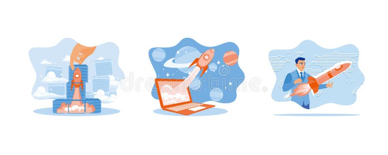 Successful Business Start Up, Launching New Project Concept. Creative ...