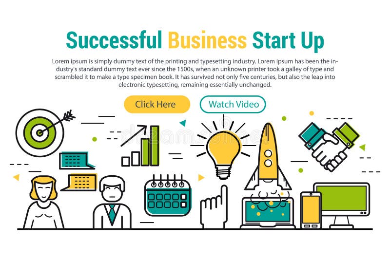 Successful Business Start Up Stock Vector - Illustration of market ...