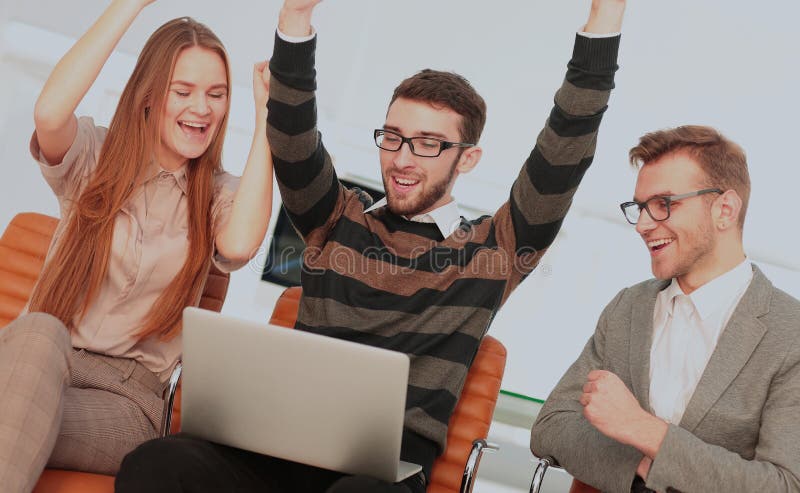 Successful Business Team Received Outstanding Work Stock Image - Image ...