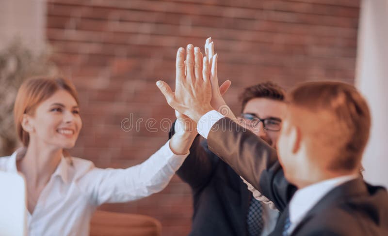 Successful Business Team Giving Each Other a High Five Stock Image ...