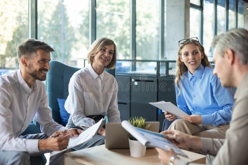 Successful Business Team Have a Meeting about New Project in Modern ...