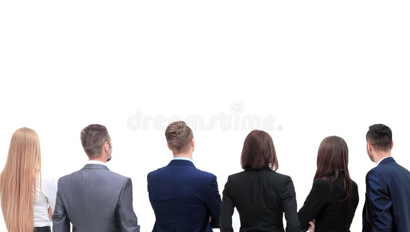 Successful Business Team Looking Upwards Standing Back Side Stock Photo ...