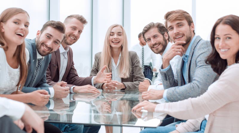 Successful Business Team Sitting at the Table in the Conference Stock ...