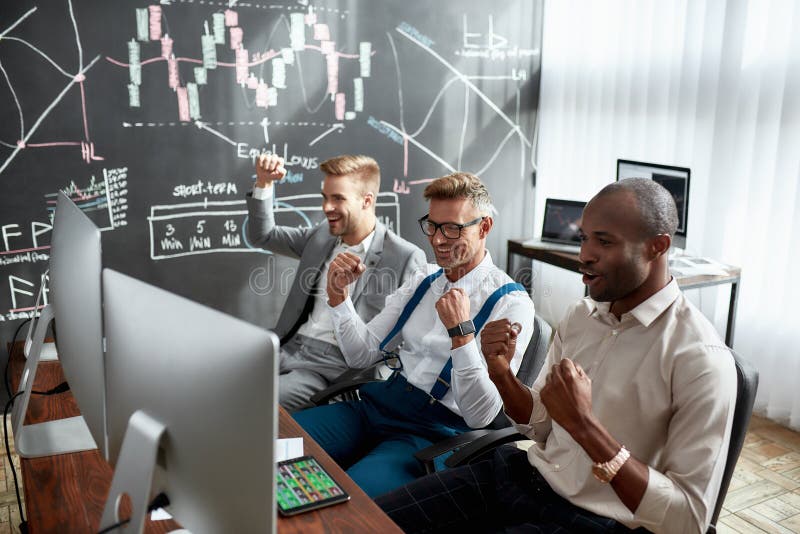 Stock Traders in a Meeting stock image. Image of concentration - 10400275