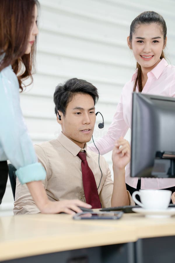 Successful Business Team Working in a Call Center Stock Photo - Image ...
