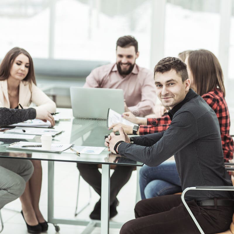 Successful Business Team at the Workplace in the Office Stock Photo ...