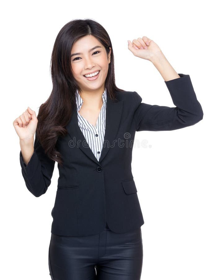Successful Business Woman Feeling Excited Stock Photo - Image of ...