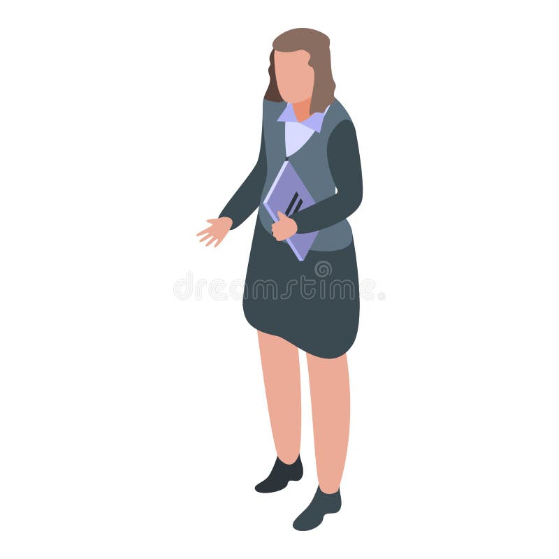 Successful Business Woman Icon, Isometric Style Stock Vector ...