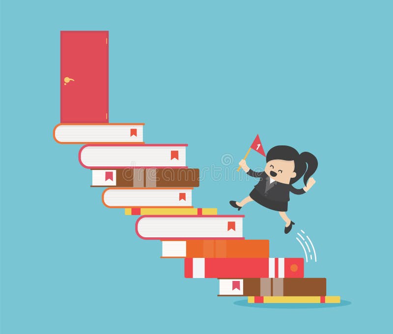 Successful Business Woman, Path of Success Begins with Reading.Path of ...