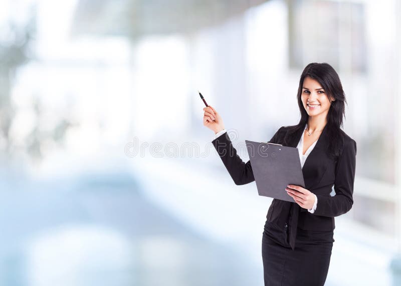 Successful Business Woman, Studies the Charts Stock Image - Image of ...