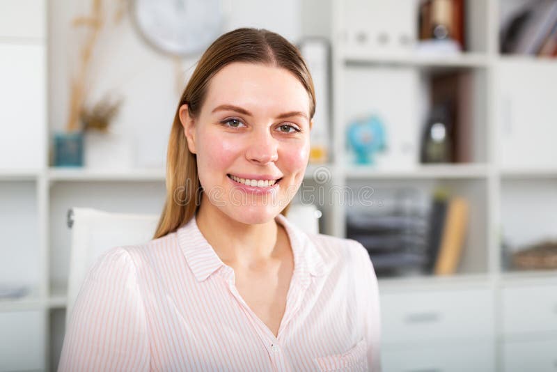 Successful Business Woman Using Computer at Workplace Stock Image ...