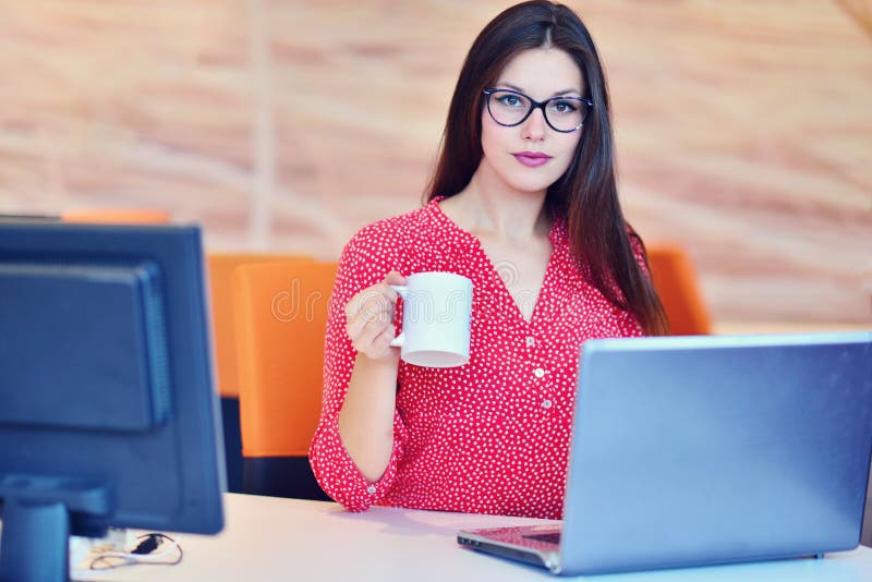 Successful Business Woman Working at the Office Stock Photo - Image of ...