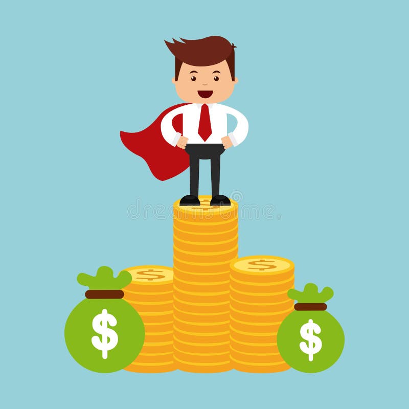 Successful Businessman Character Isolated Icon Design Stock ...