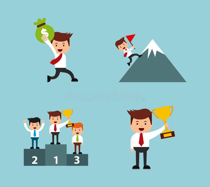 Successful Businessman Character Isolated Icon Design Stock ...