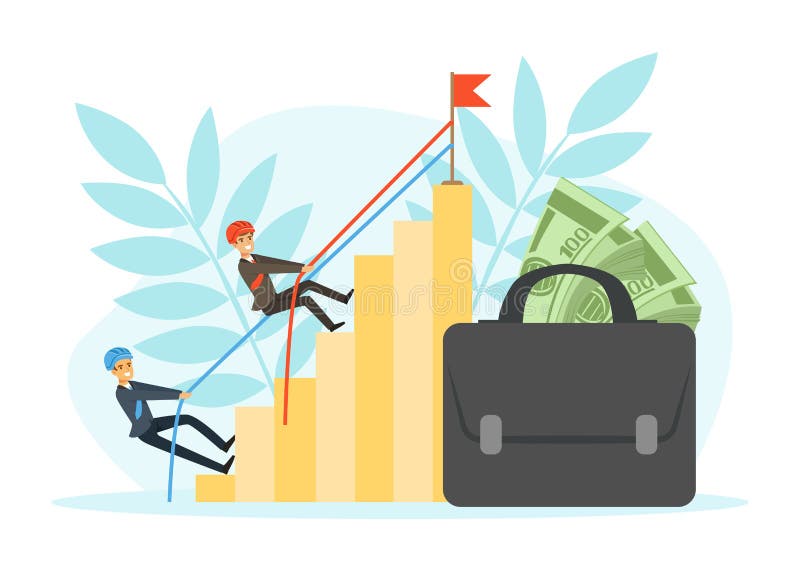 Successful Businessman Climbing Mountain Cliff and Helping Business ... Successful Businessman Climbing Mountain Cliff and Helping Business ...