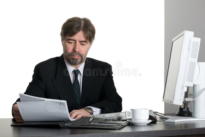 Successful Businessman with Computer Stock Photo - Image of gentleman ...
