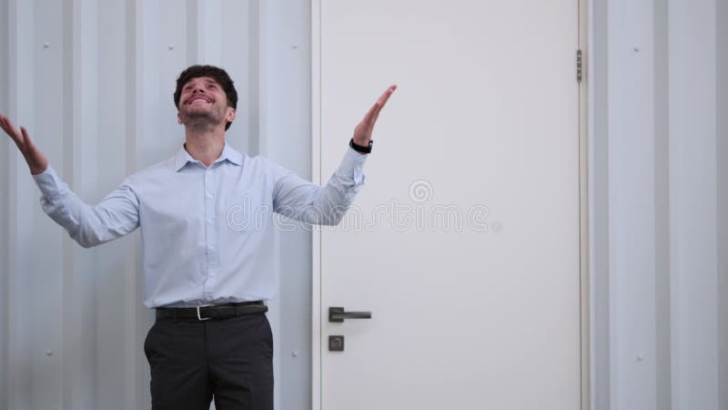 Successful Businessman Exiting the Office with Joy Stock Video - Video ...