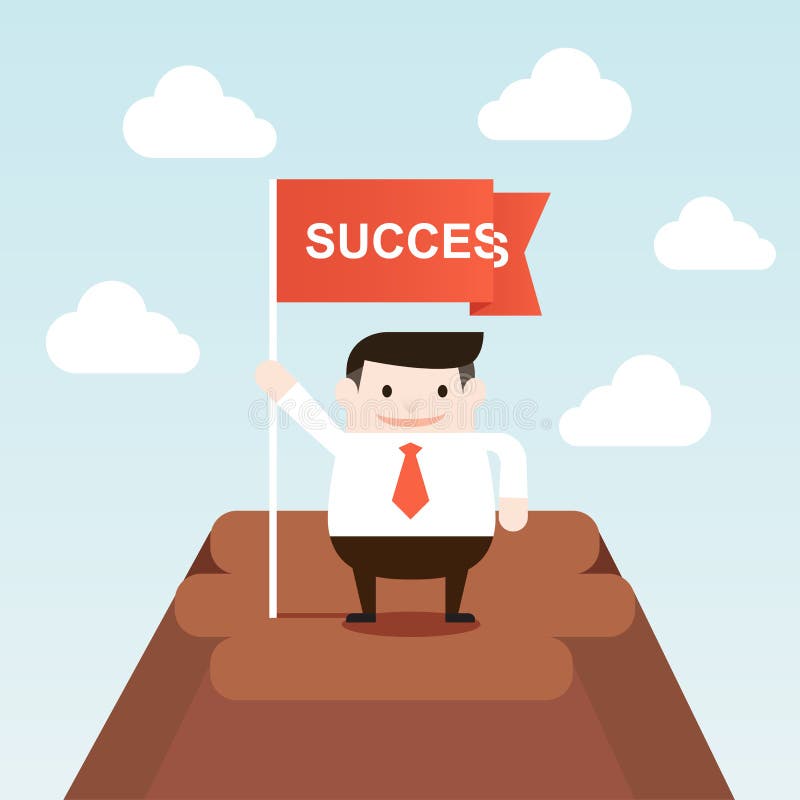 Successful Businessman Go To the Top of Mountain Stock Vector ...