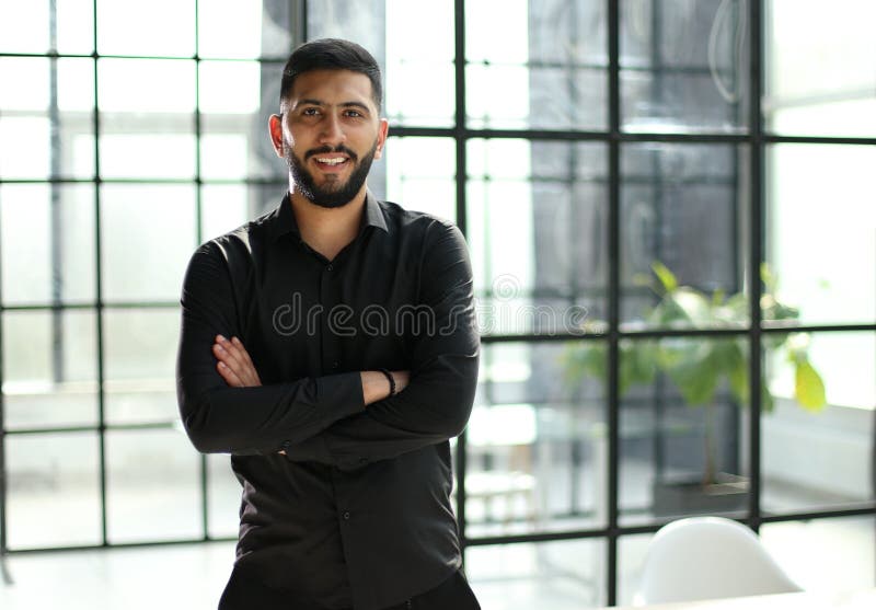 Successful Businessman Greets in the Office Shaking Hands Stock Image ...