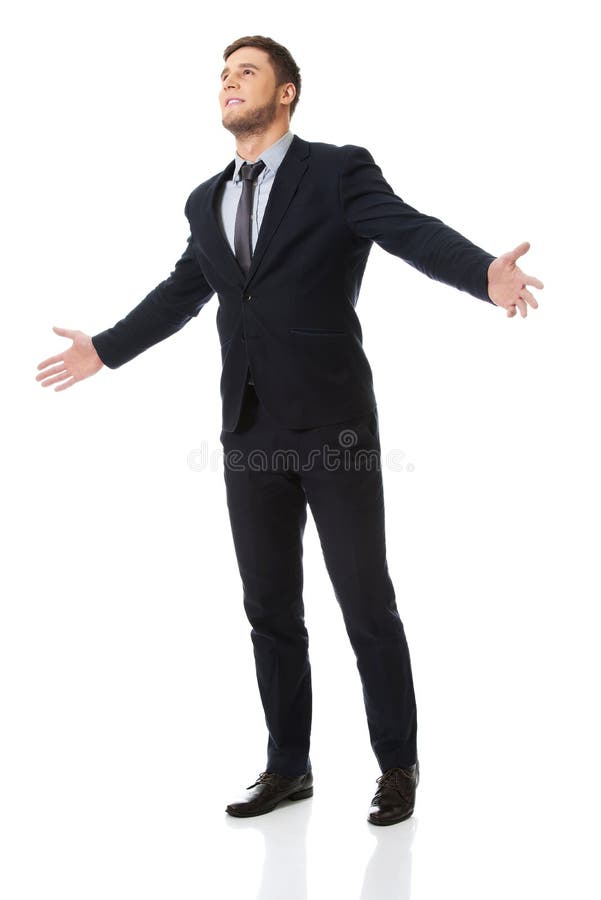 Successful Businessman with Open Hands. Stock Photo - Image of elegant ...