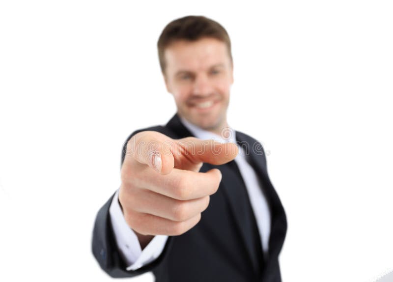 Successful Businessman Pointing Forward. Stock Photo - Image of ...