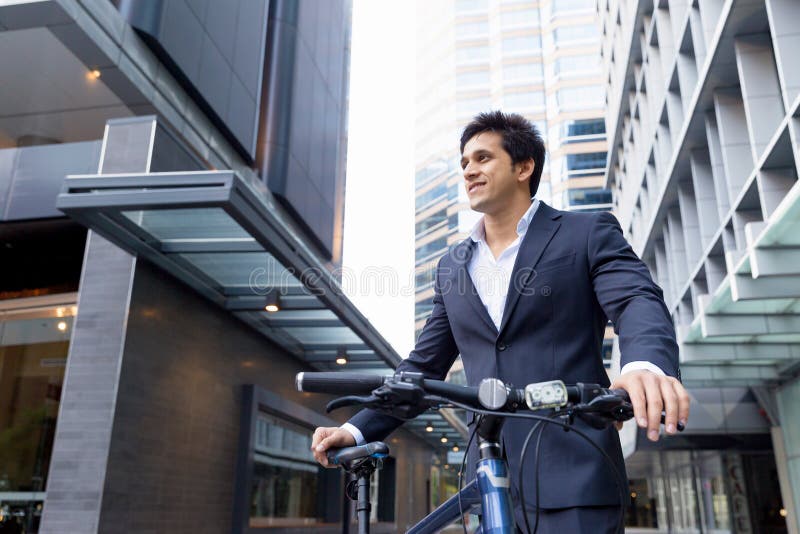 Successful Businessman Riding Bicycle Stock Photo - Image of people ...