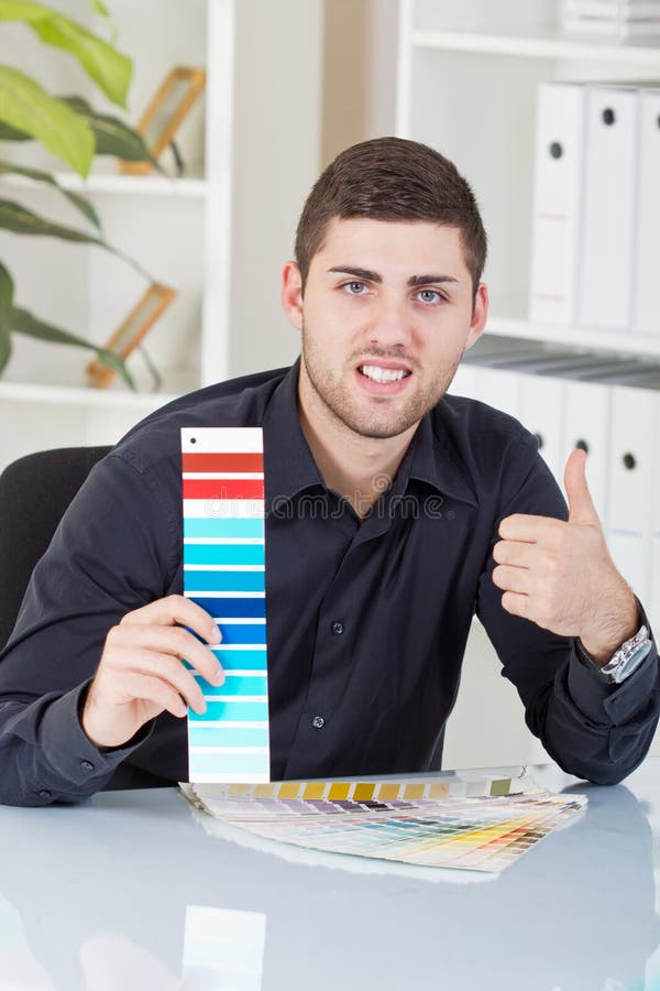 Successful Businessman Showing Color Palettes Stock Photo - Image of ...